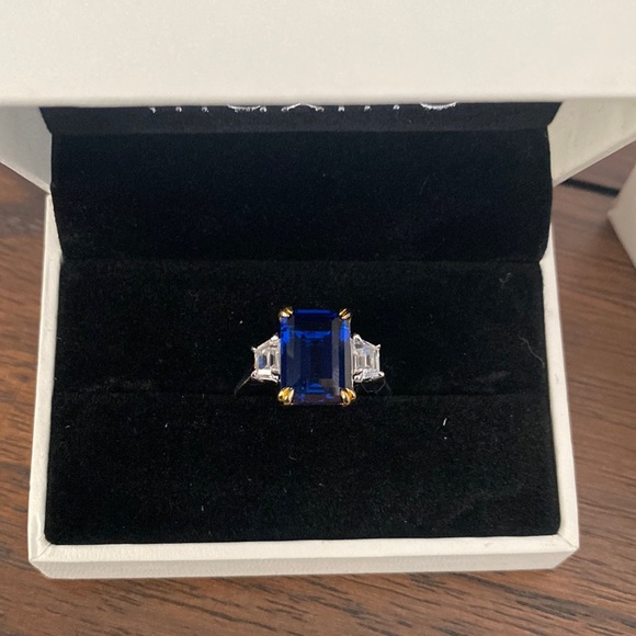 Maxine of Hollywood | Jewelry | Maxine Blue Sapphire Emerald Cut Three ...